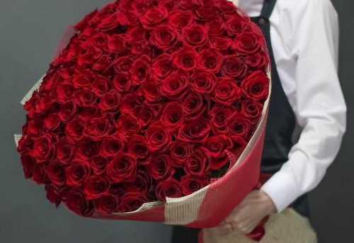 Букет шикарных розы 80 см 25 51 101 роза Эквадор