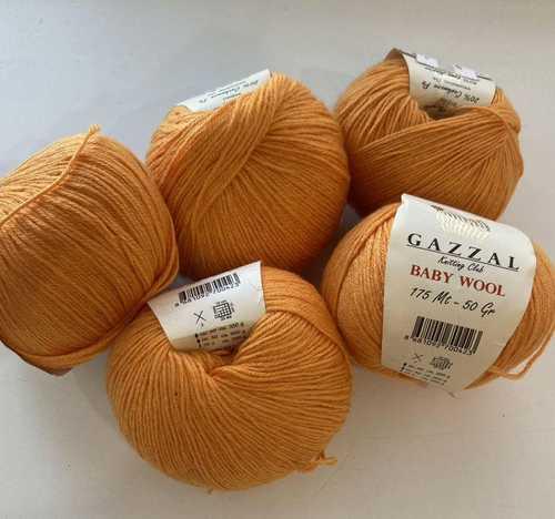 Пряжа Gazzal Baby Wool 5 шт оранжевый