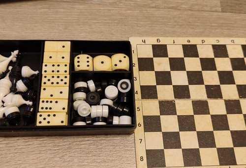 Игровой набор дорожный шахматы/шашки/домино
