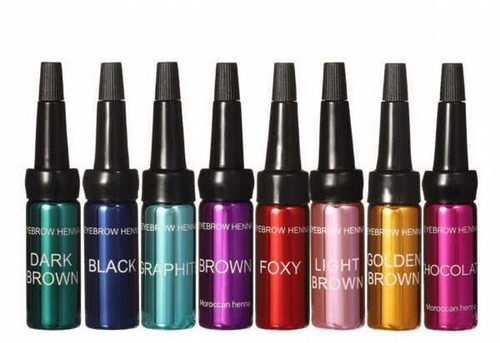Хна для бровей EkkoBeauty набор 8 оттенков