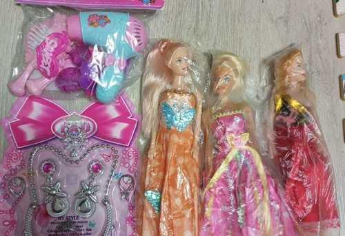 Куклы Барби + набор парикмах для девочек