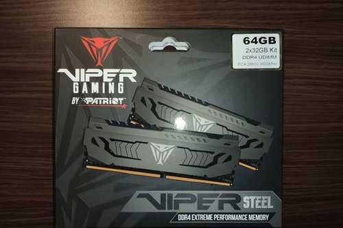 Память Patriot Viper Steel DDR4 2x32Gb 3600MHz