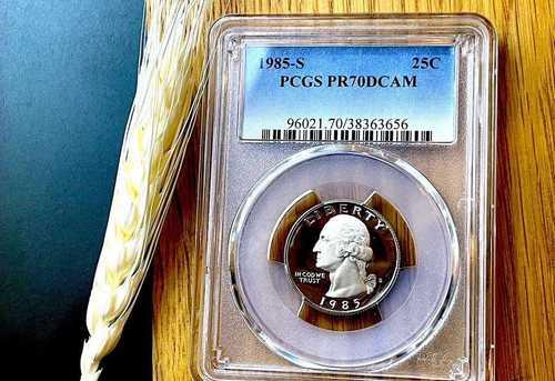 Монета 25 центов Вашингтон pcgs PR70dcam