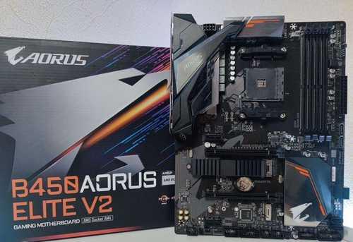 Материнская плата Gigabyte b450 aorus elite v2