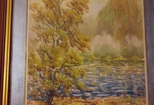 Картина" Осень в Опалихе". Акварель