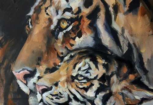 Картина маслом тигры