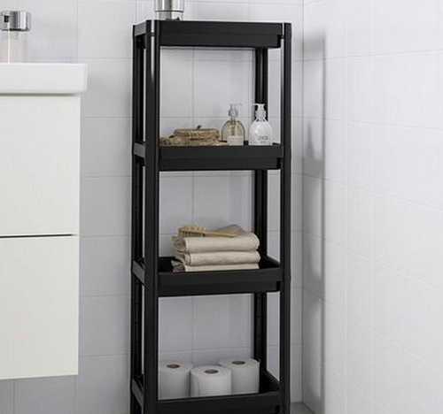 Стеллаж IKEA vesken, 37x23x101 см, черный новый