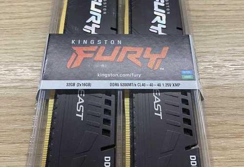 Оперативная память Kingston Fury beast DDR5 2x16