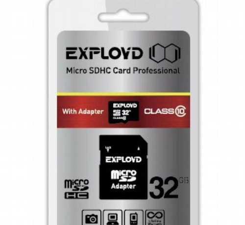 Карта памяти Exployd microsdhc 32Gb + адаптер