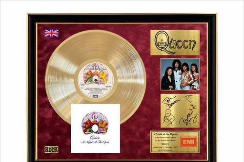 Queen золотой винил с автографами в рамке