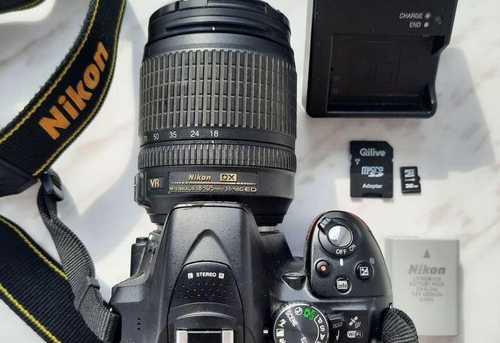 Комплект Nikon D5300, объектив Kit18-105мм