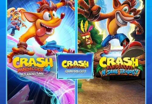 Crash Bandicoot Qadrilogy 1,2,3,4 части PS4 & PS5