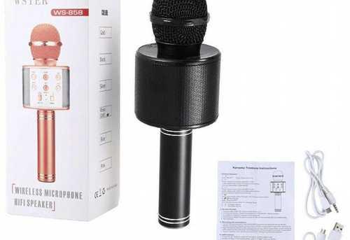 Беспроводной караоке-микрофон WS-858 (черный,золот