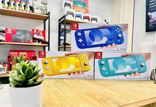 Nintendo switch Lite gray/Yellow/голубая прошитая