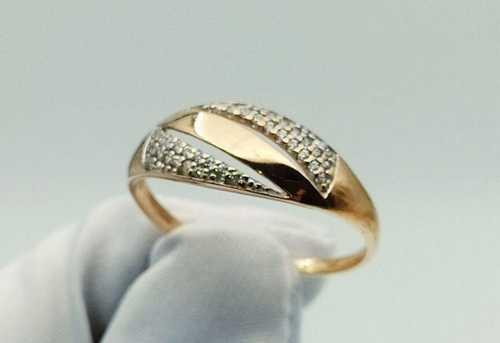 Золотое кольцо с фианитами 21 размер