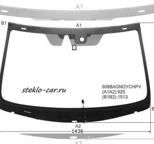 Стекло лобовое Infiniti Q50 (обогрев щеток, камера) дд 2013- lemson 1436*976