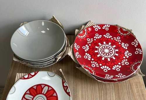 Набор столовой посуды из 13 предметов mandala RED