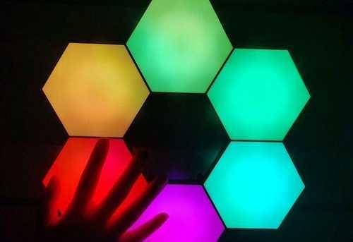 Светильник сенсорный соты с пультом RGB 3 шт