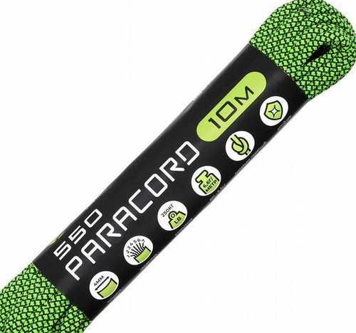 Веревка паракорд Cord 550 нейлон 10 м lime snake66768