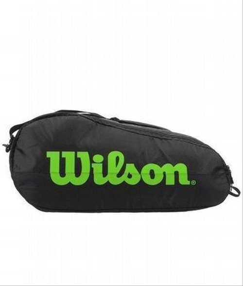 Сумка теннисная Wilson Team 2 Comp - black/green