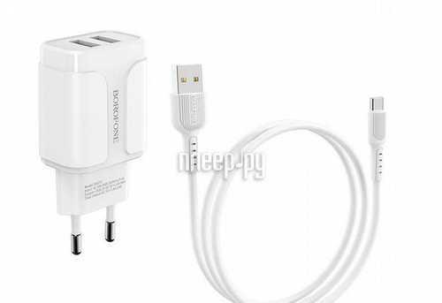 Borofone BA37A Speedy 2xUSB кабель Type-C Whi