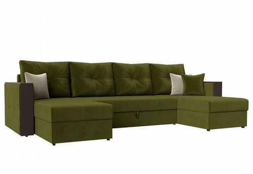 П-образный диван Валенсия, Микровельвет, Модель 31