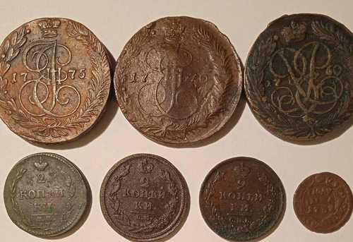 Российская империя. Медные монеты. Сохран
