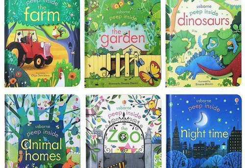 Картонные книги на английском для детей с окошками