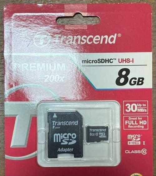 Карта памяти micro SD Transcend 8 Gb
