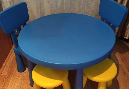 Детский столик Икеа Маммут+стулья