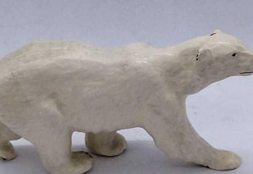 Статуэтка белый медведь 10.5см твёрдый пластик ССС