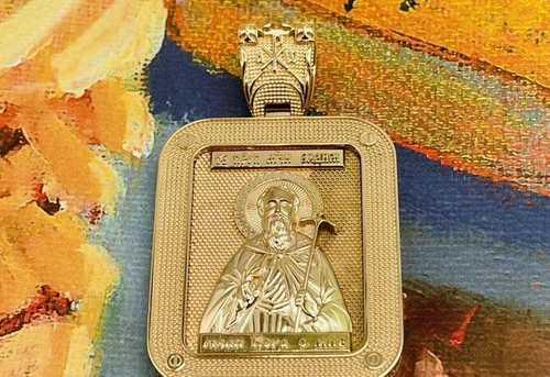 Золотой православный кулон с ликами святых
