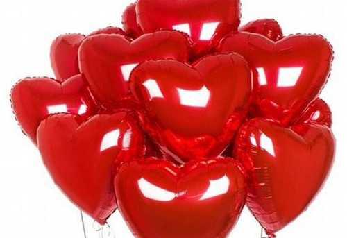Воздушные шары Фонтан из шаров сердца фольга 15шт