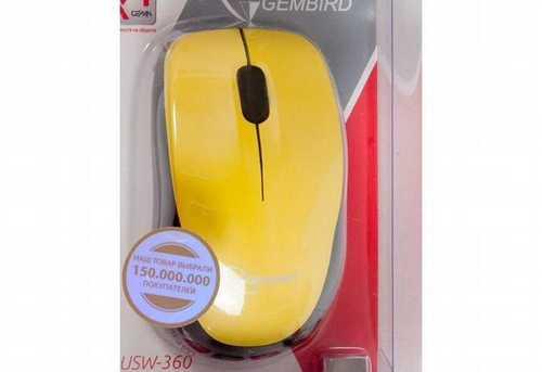 Мышь Gembird musw-360-LM USB, черно-желтая musw-36