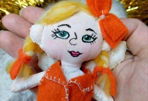 Елочная игрушка фея (оранжевая)