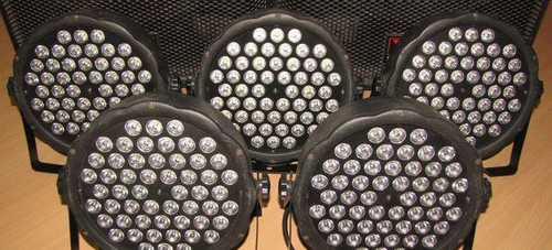 Светомузыка Стробоскопы 5шт LED Par54 Rgbw Mic DMX