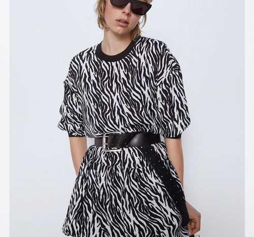 Платье zara xs зебра