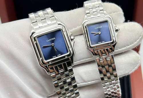 Часы женские с синим циферблатом Cartier