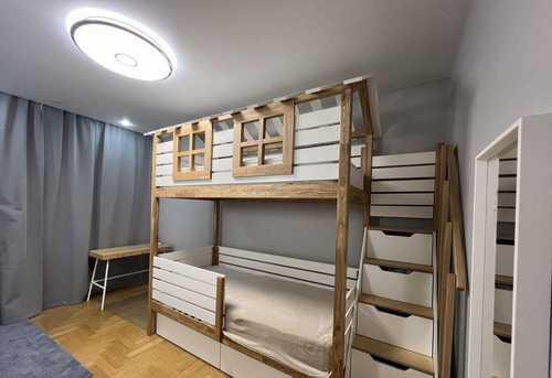 Двухъярусная(двухэтажная ) кровать домик
