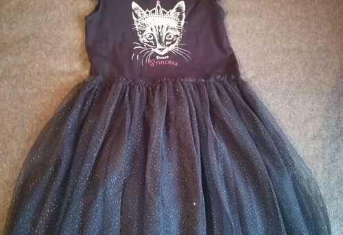 Платье нарядное на девочку с котиком