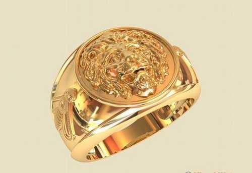 Мужское кольцо, печатка, перстень. Золото