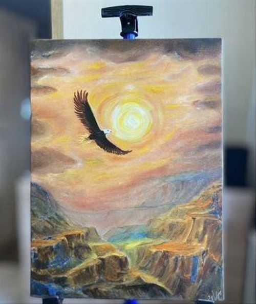 Картина маслом пейзаж Свобода или полет орла