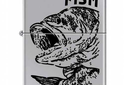 Зажигалка чёрный окунь Zippo арт. 250 fish - BIG