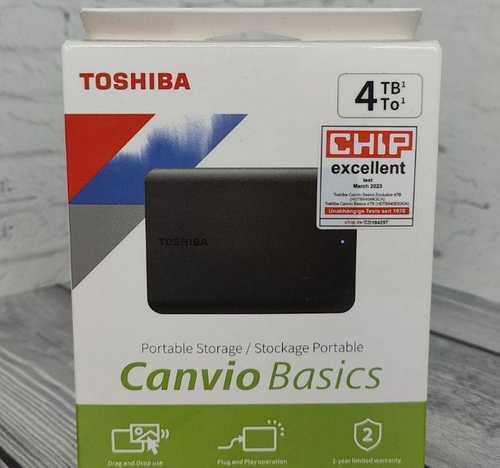 Внешний жёсткий диск HDD Toshiba Canvio Basics 4TB