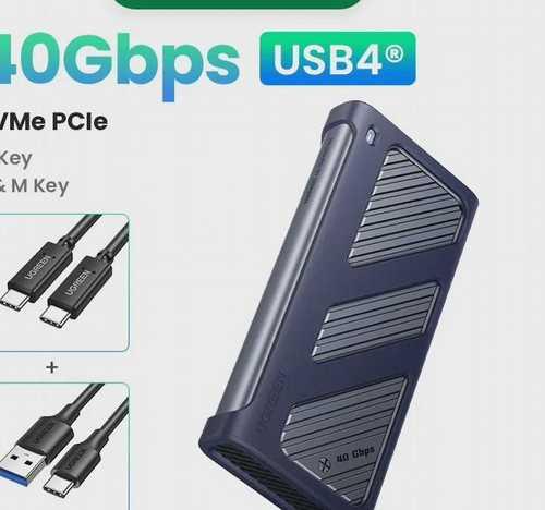Ugreen M.2 NVMe SATA SSD адаптер корпуса 10 Гбит/с USB 3,2 Gen2 USB C внешний корпус поддерживает кл