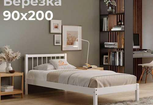 Кровать деревянная 90х200 односпальная Березка-19