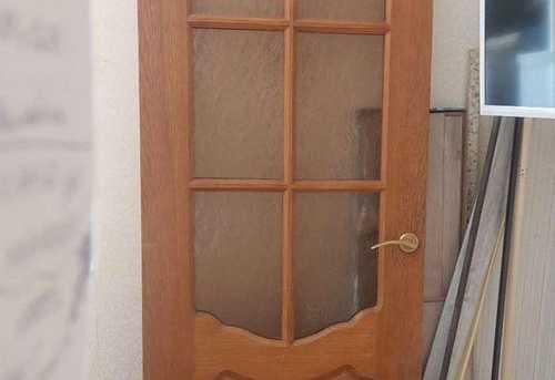 Дверное полотно б/у, дверь со стеклом