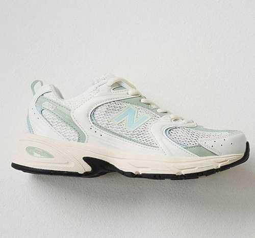 New Balance 530 blanc argent vert pastel