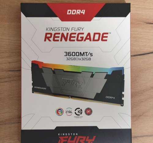 Память Kingston fury Renegade 32Gb DDR4,3600MHz