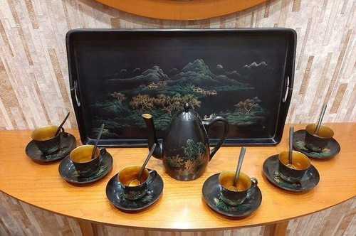 Китайский деревянный чайный сервиз